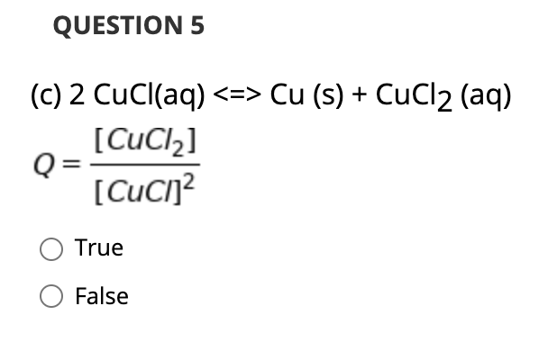 Solved QUESTION 3 Write the reaction quotients for the | Chegg.com