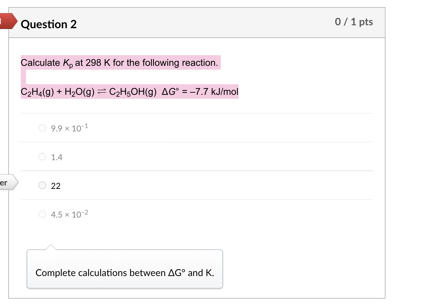 Solved Calculate Kp at 298 K for the following reaction. | Chegg.com