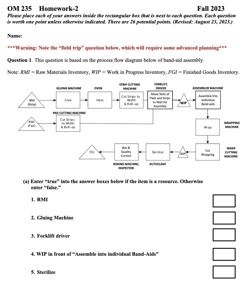 Solved OM 235 Homework-2 Fall 2023 Please place each of your | Chegg.com