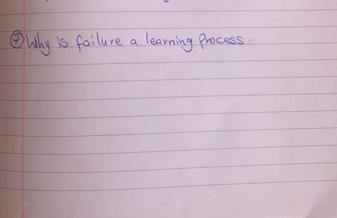 Solved Why is failure a learning process. | Chegg.com