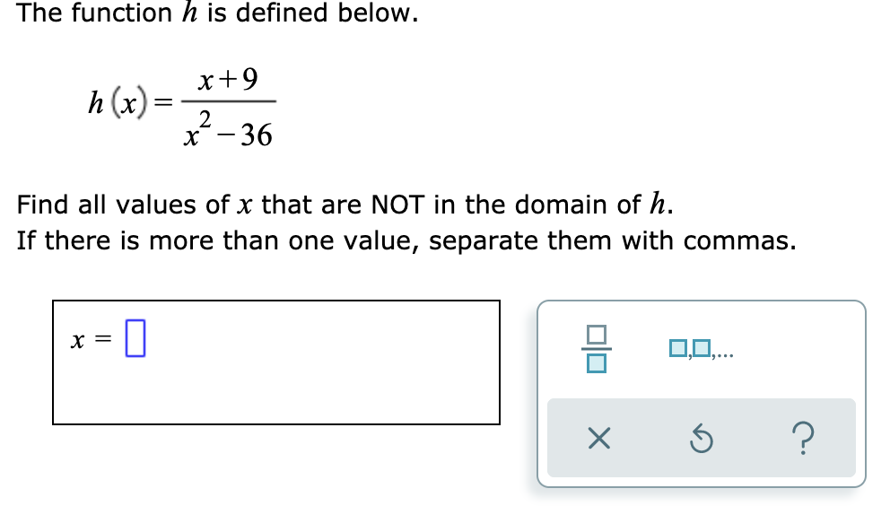 Solved Please find all values of x that are not in the | Chegg.com