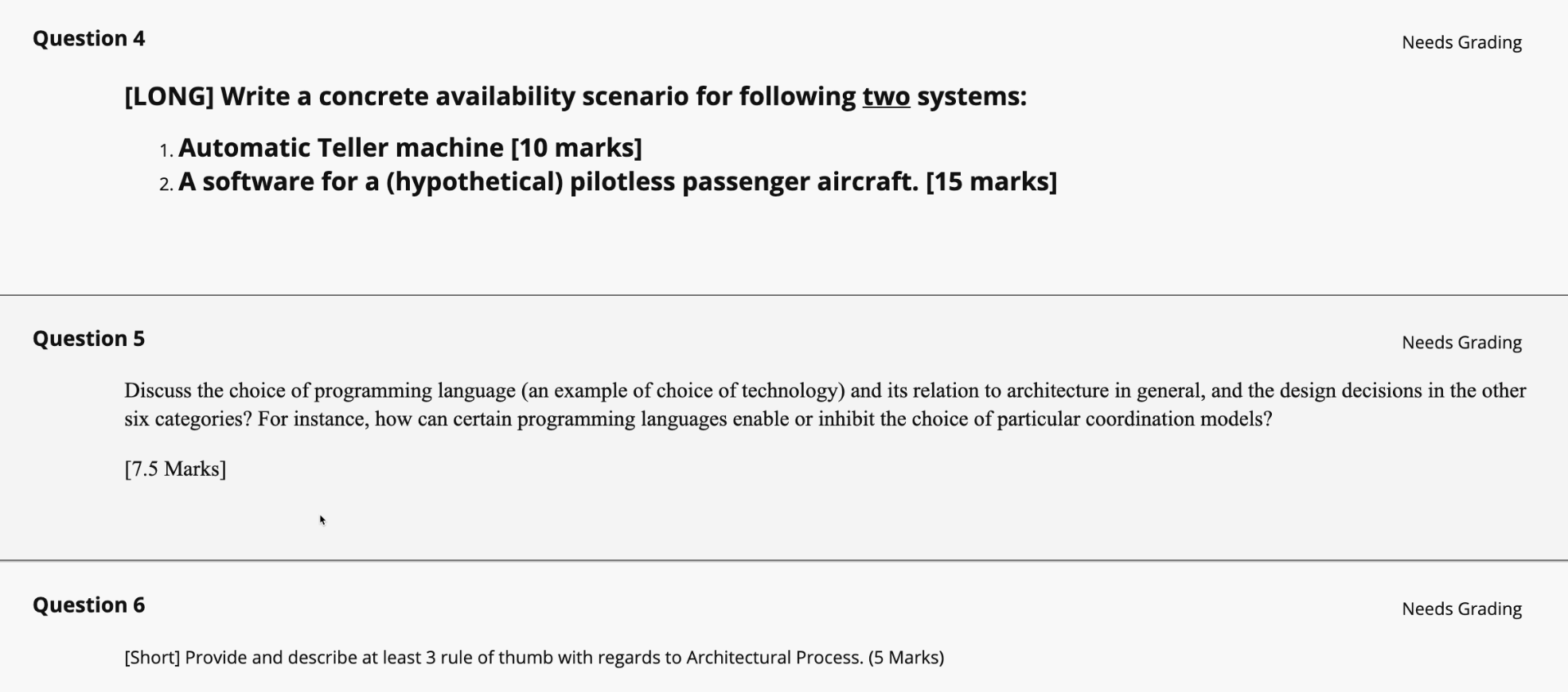 Solved [LONG] Write a concrete availability scenario for | Chegg.com