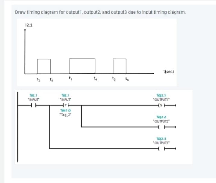 Draw timing diagram for output1, output2, and output3 | Chegg.com