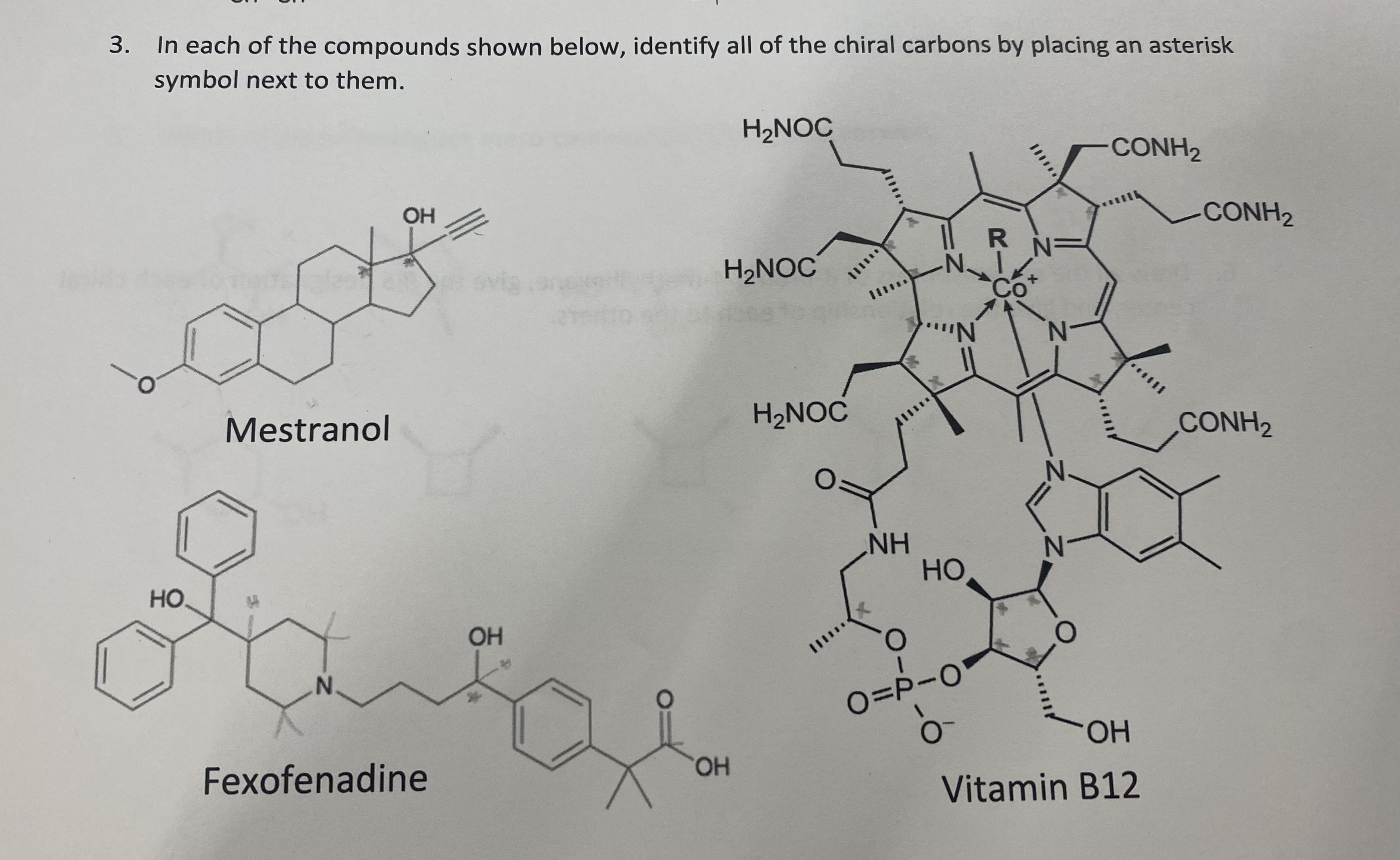 Solved 3. In each of the compounds shown below, identify all | Chegg.com