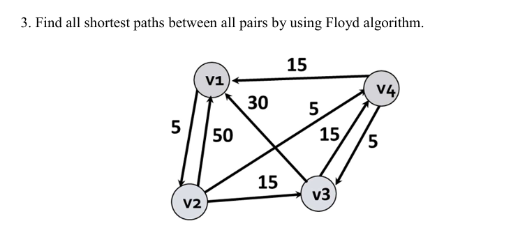 Solved Find all shortest paths between all pairs by using | Chegg.com