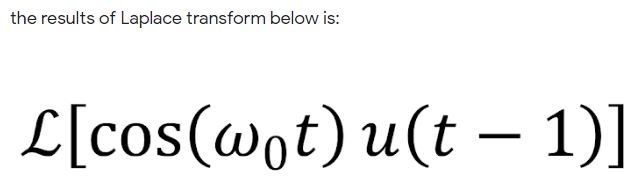 Solved the results of Laplace transform below is: | Chegg.com