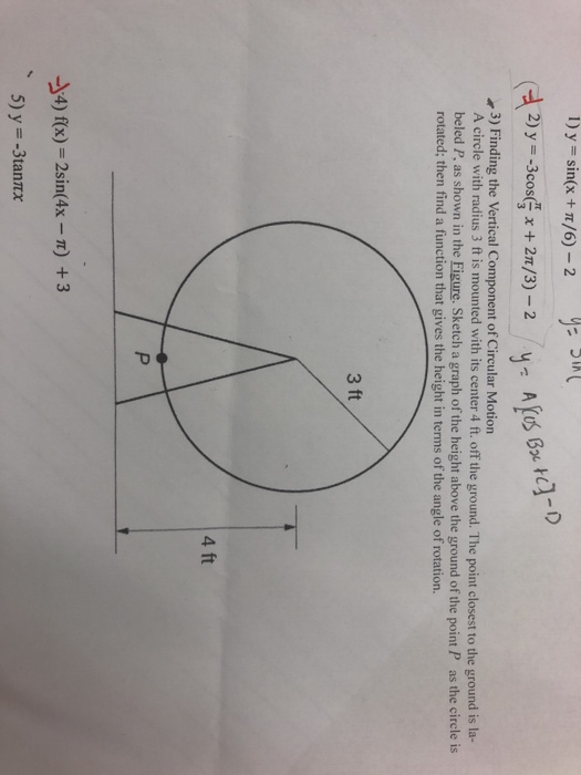 how to solve question 3.)A circle with a radius of 3 | Chegg.com
