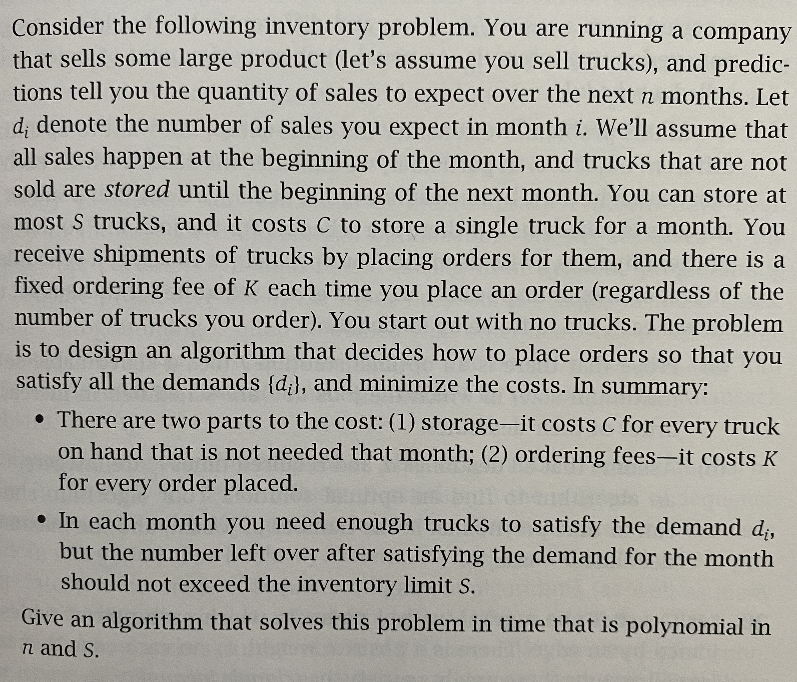 Solved Consider the following inventory problem. You are | Chegg.com
