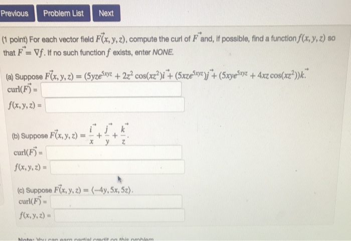 Solved PreviousProblem List Next (1 point) For each vector | Chegg.com