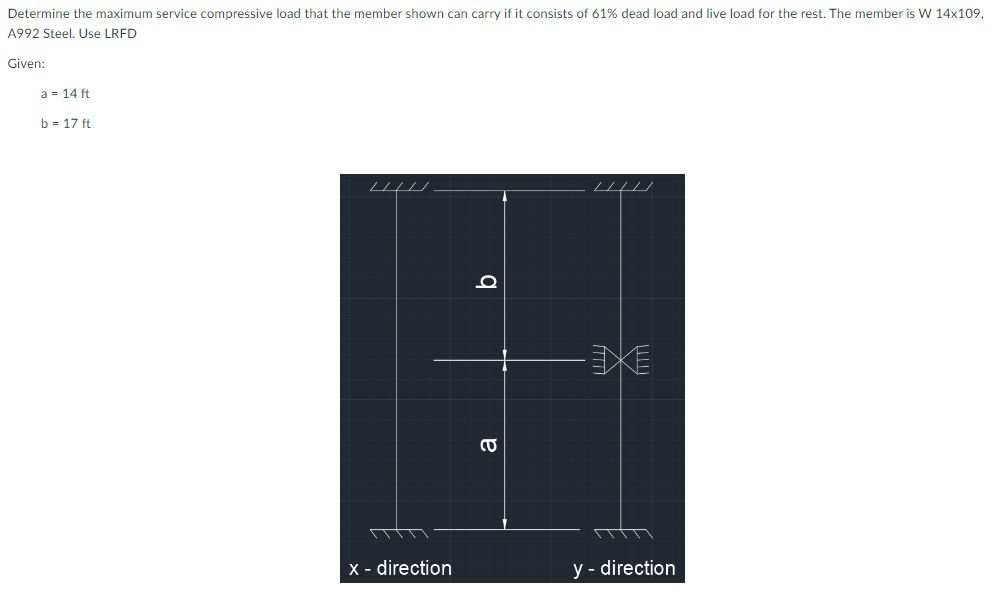 Solved Determine the maximum service compressive load that | Chegg.com