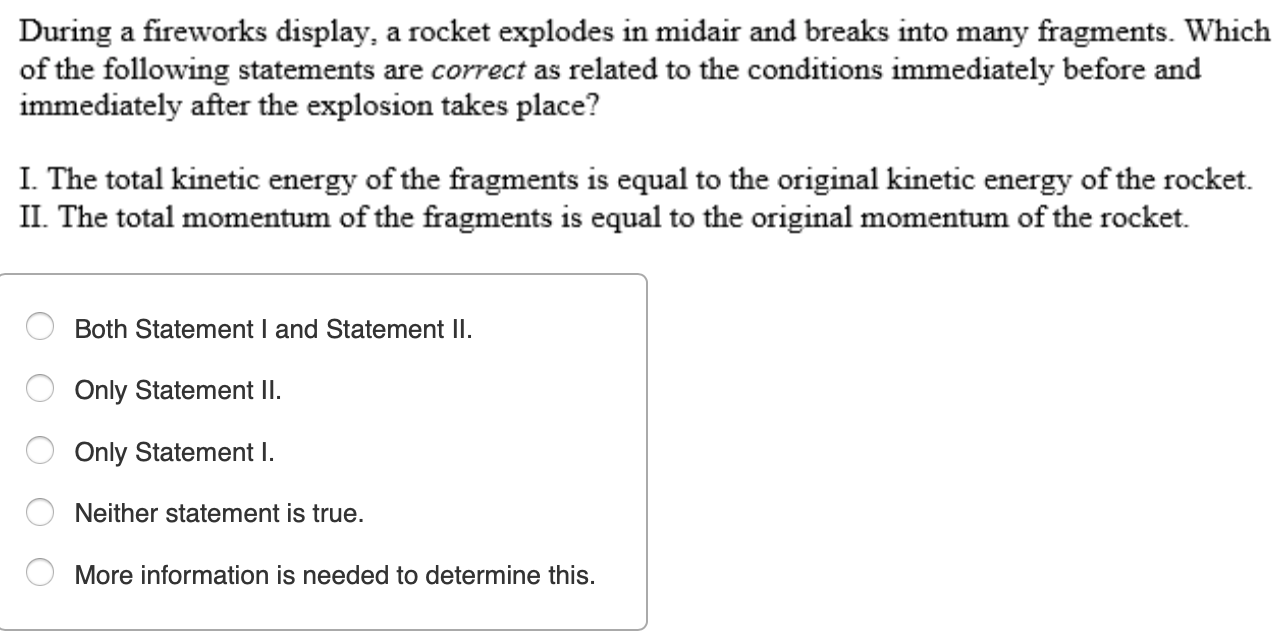 Solved During a fireworks display, a rocket explodes in | Chegg.com