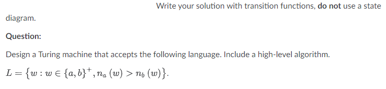 Solved Write your solution with transition functions, do not | Chegg.com