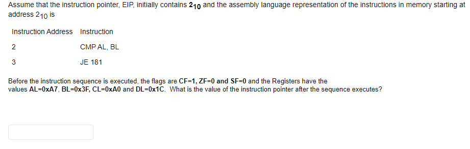 Solved Assume That The Instruction Pointer Eip Initially 4734