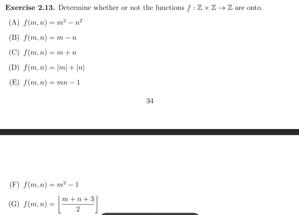 Solved Exercise 2.13. Determine whether or not the functions | Chegg.com