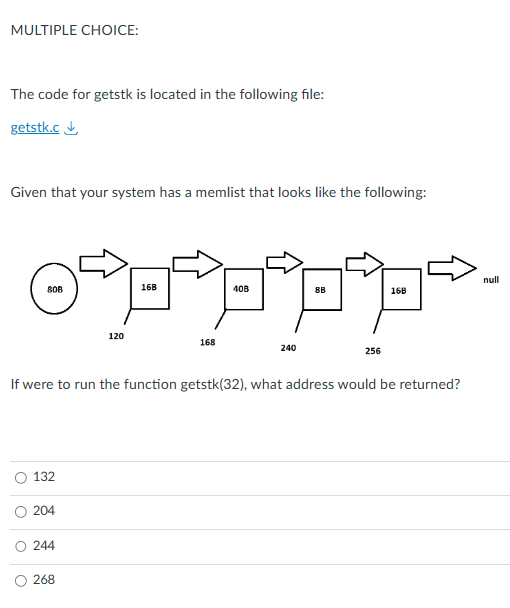 MULTIPLE CHOICE:The code for getstk is located in the | Chegg.com