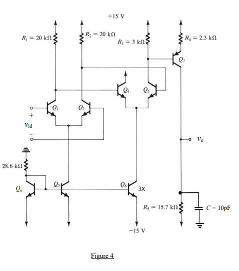 A multi-stage bipolar op-amp is depicted in Figure 4 | Chegg.com