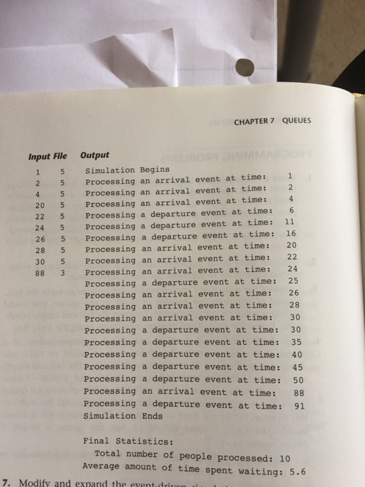 Solved Implement The Event Driven Simulation Of A Bank That 9197