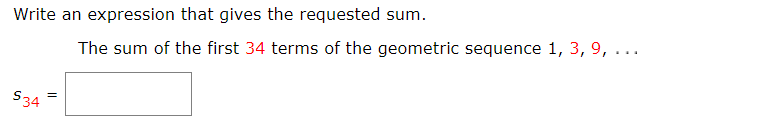 Solved Write an expression that gives the requested sum. The | Chegg.com