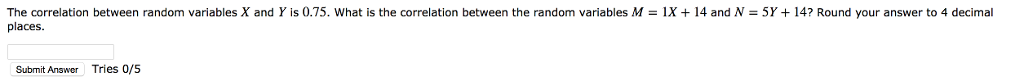 Solved The correlation between random variables X and Y is | Chegg.com