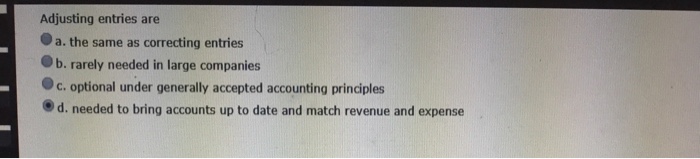Solved Adjusting entries are a. the same as correcting | Chegg.com