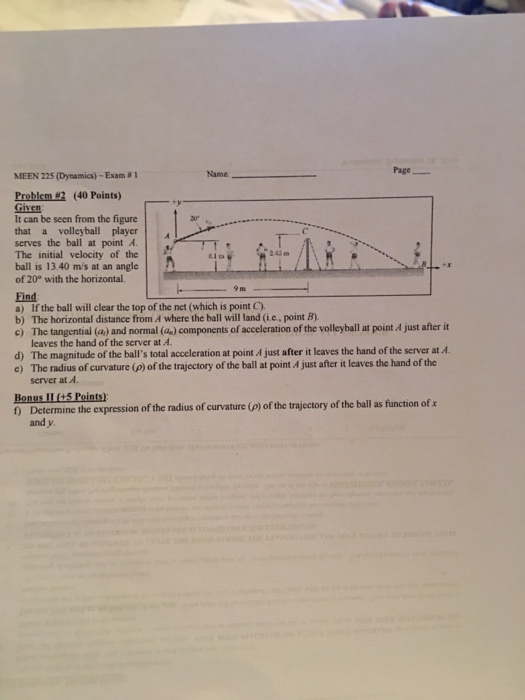 Solved Page MEEN 225 (Dynamics)-Exam # 1 Name Problem旦 (40 | Chegg.com Solved Page MEEN 225 (Dynamics)-Exam # 1 Name Problem旦 (40 | Chegg.com