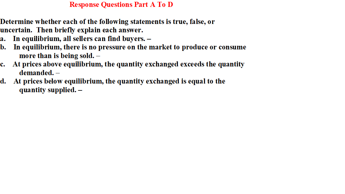 Solved Response Questions Part A To D Determine whether each | Chegg.com