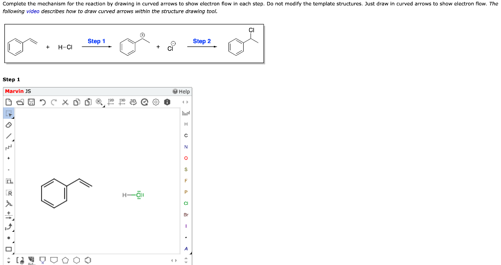 Solved Complete the mechanism for the reaction by drawing in | Chegg.com