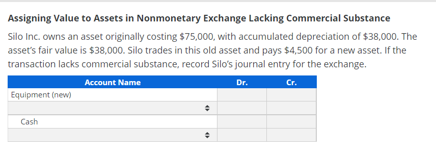 Solved Assigning Value to Assets in Nonmonetary Exchange | Chegg.com