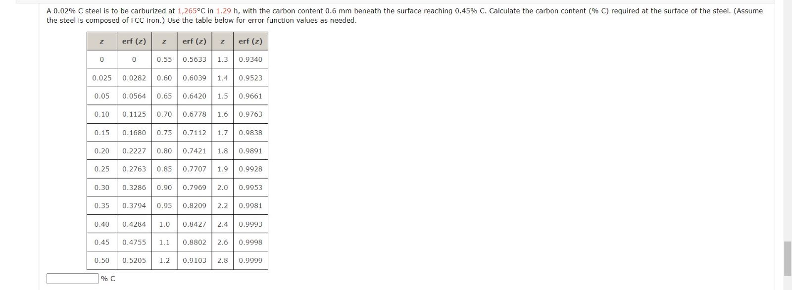 Solved the steel is composed of FCC iron.) Use the table | Chegg.com