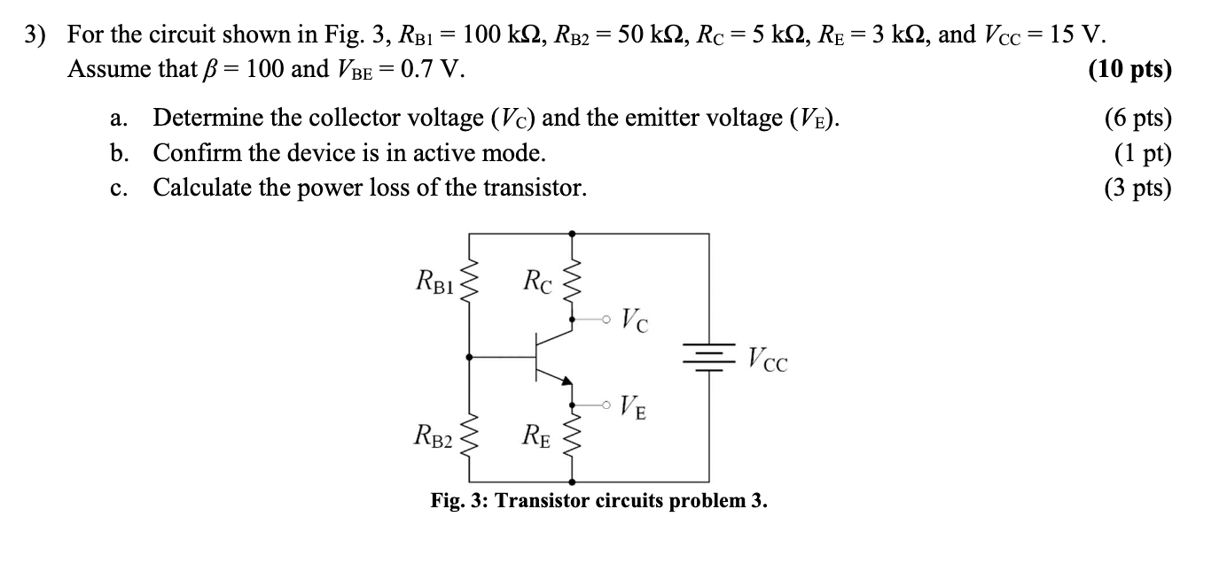 Solved 3) For the circuit shown in Fig. | Chegg.com