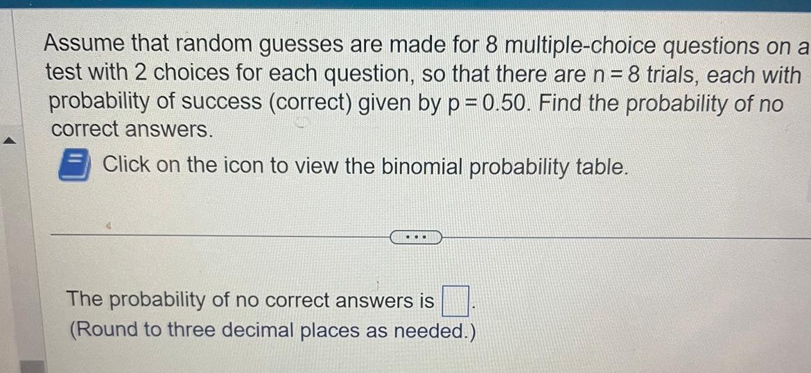Solved Assume that random guesses are made for 8 | Chegg.com