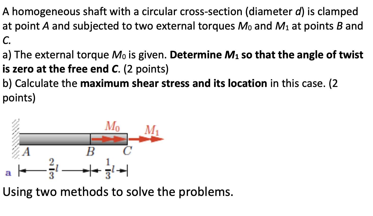 Solved A homogeneous shaft with a circular cross-section | Chegg.com