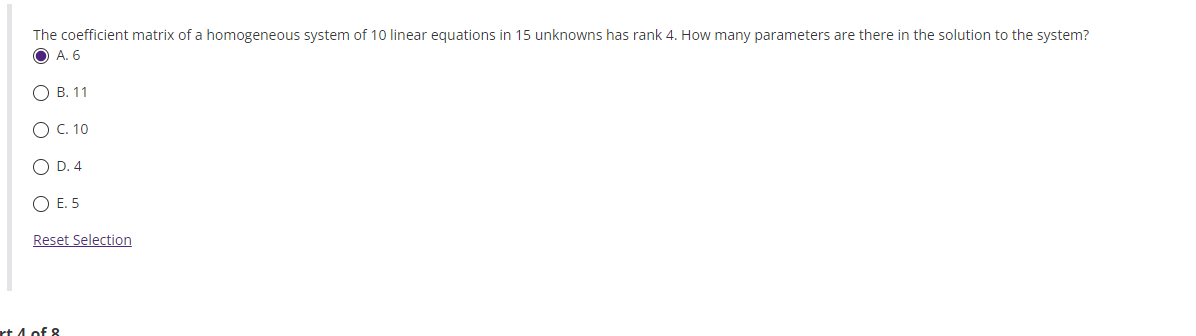 Solved The coefficient matrix of a homogeneous system of 10 | Chegg.com