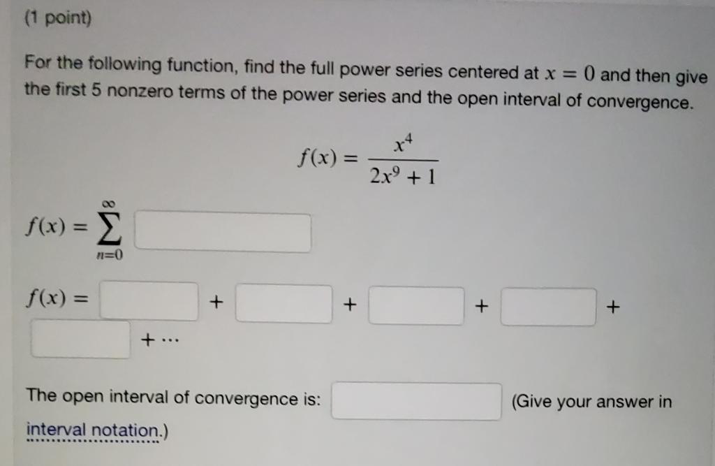 Solved For the following function, find the full power | Chegg.com