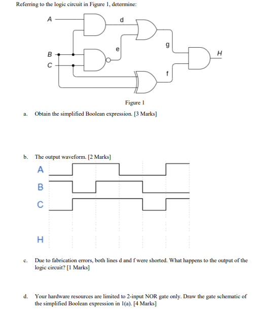 Solved Referring to the logic circuit in Figure 1, | Chegg.com