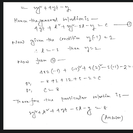 Solved =3y2+4yt−y Hence the general solution is - | Chegg.com