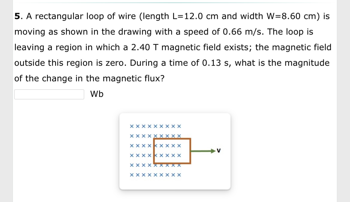 Solved 5. A rectangular loop of wire (length L=12.0 cm and | Chegg.com