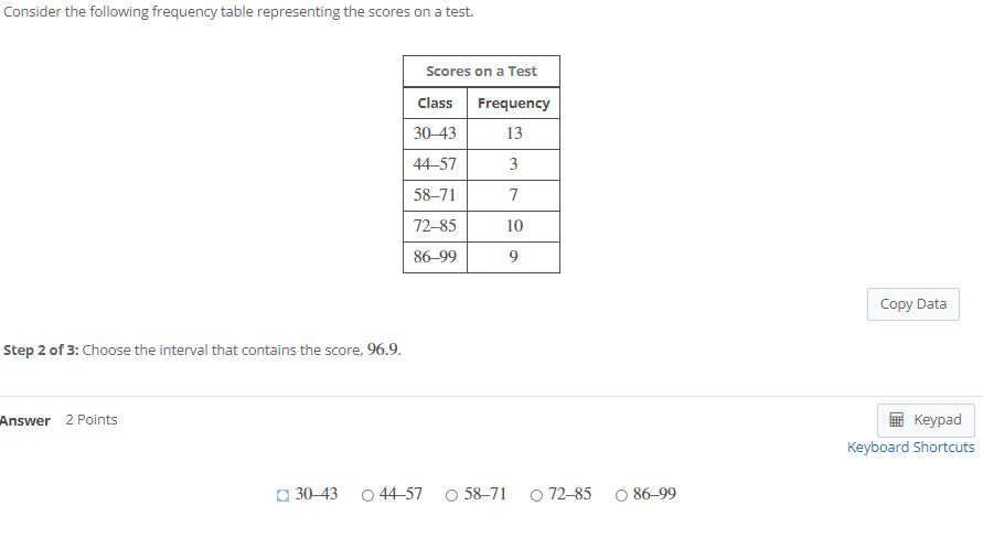 Solved Step 1 of 3: Determine the class width of each | Chegg.com