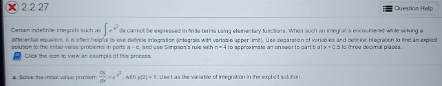 Solved X 2.2.27 Question Help Certain indefinite integrals | Chegg.com