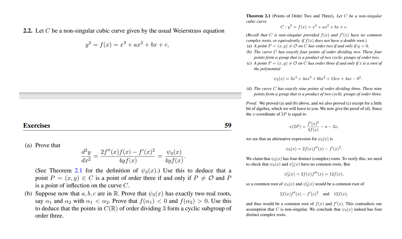 Solved 2.2. Let C be a non-singular cubic curve given by the | Chegg.com