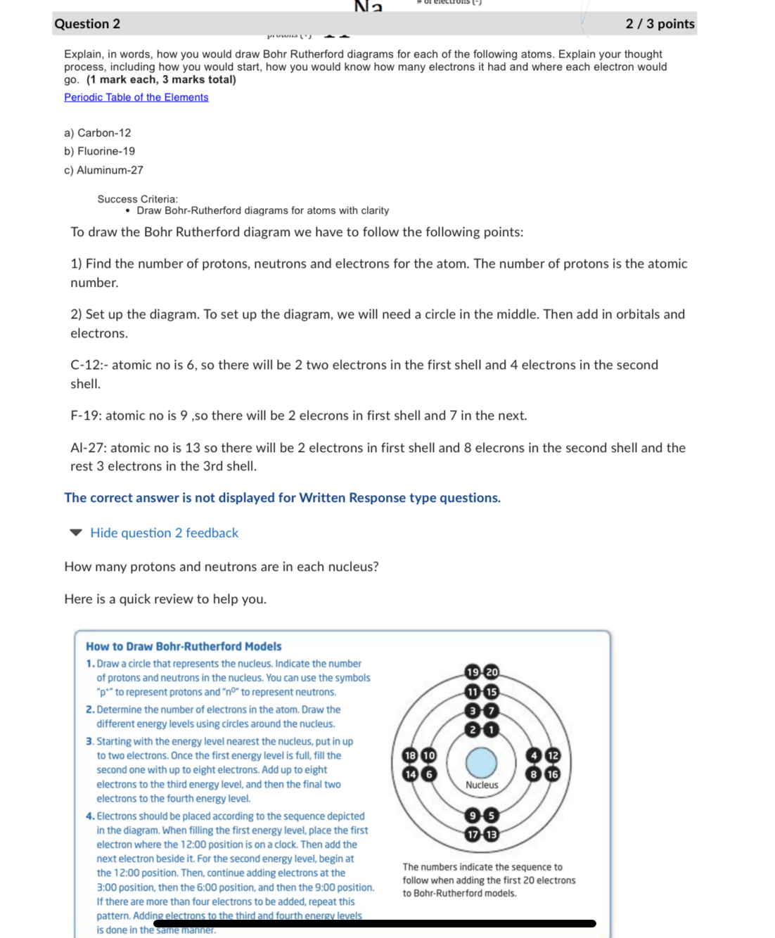 Solved Write in words how many protons and neutron are in | Chegg.com