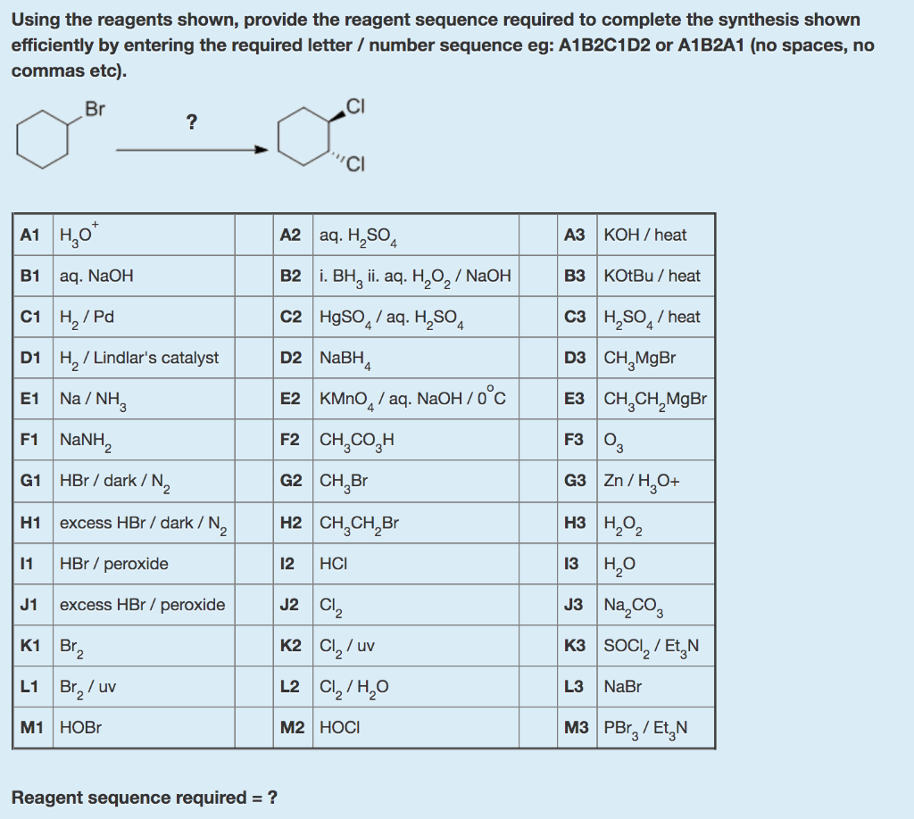 Solved Using the reagents shown, provide the reagent | Chegg.com