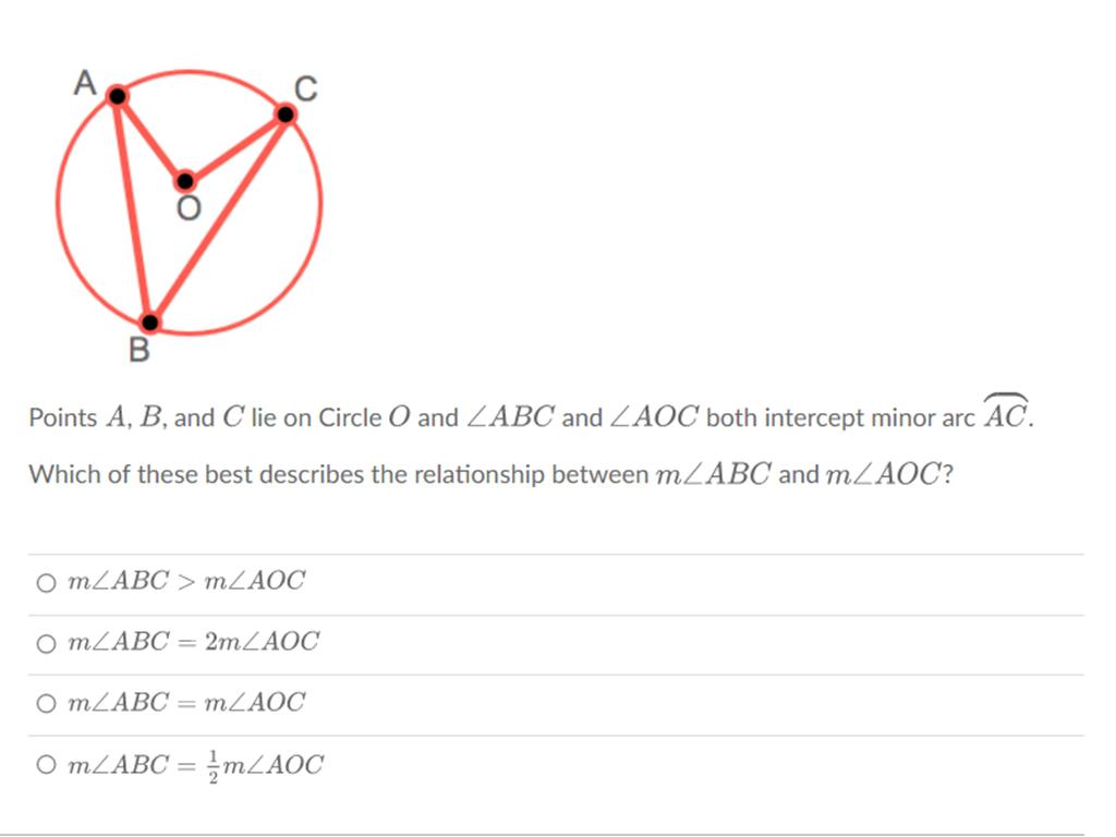 Solved А, B Points A, B, and C lie on Circle O and ZABC and | Chegg.com