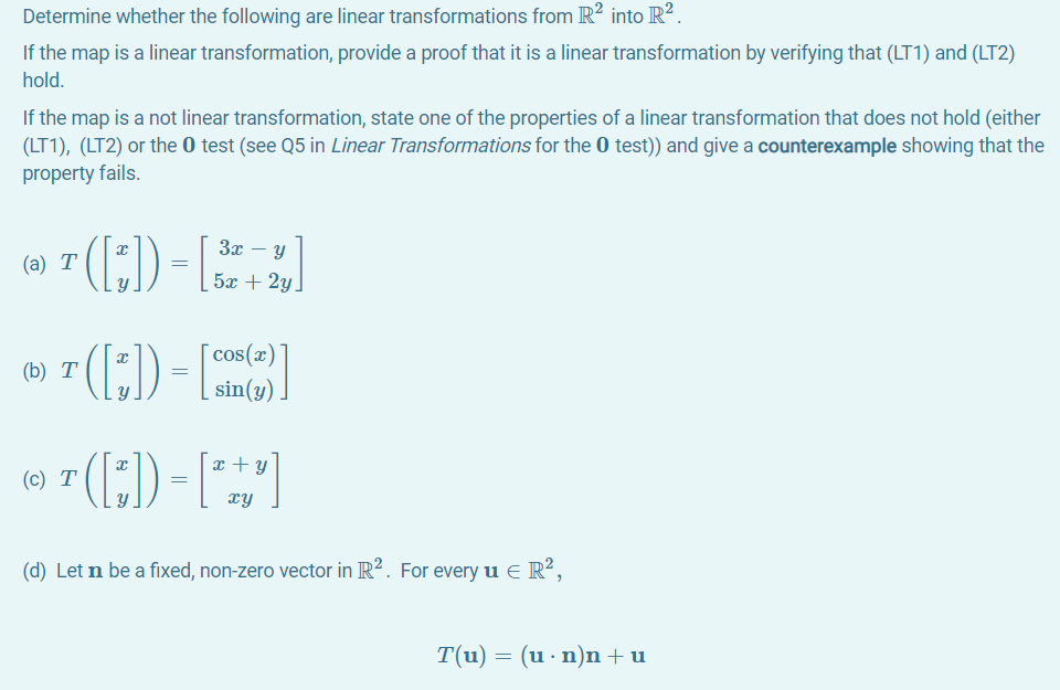 Solved Determine whether the following are linear | Chegg.com