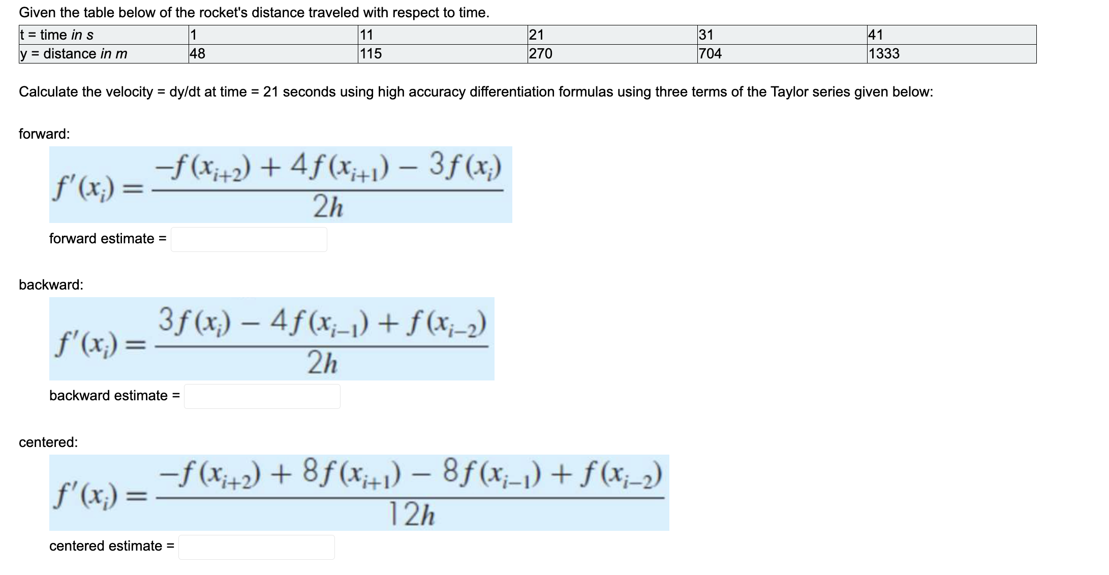 Solved Calculate the velocity =dy/dt at time =21 seconds | Chegg.com