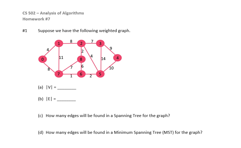 Solved Cs 502 Analysis Of Algorithms Homework 7 1
