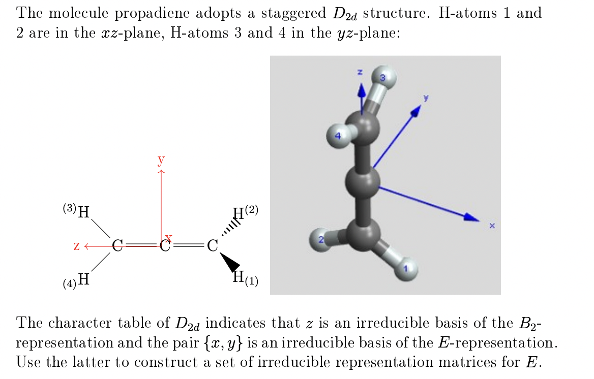 Solved The molecule propadiene adopts a staggered D2d | Chegg.com