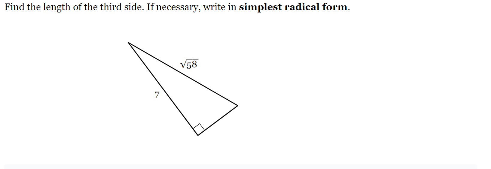 Solved Find the length of the third side. If necessary, | Chegg.com