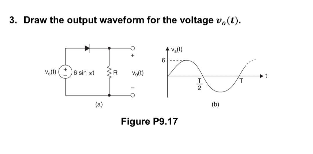 Solved 3. Draw the output waveform for the voltage vo(t). | Chegg.com