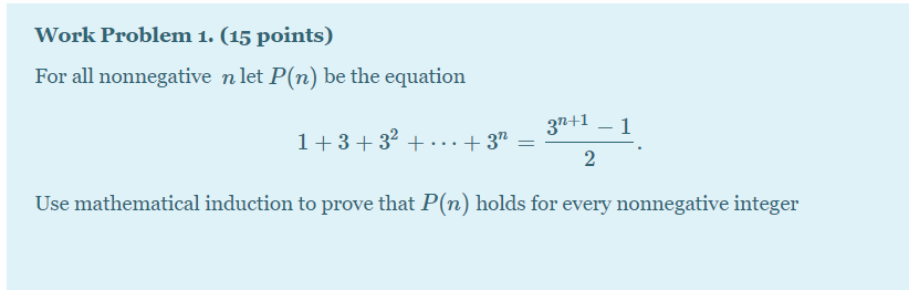 Solved Work Problem 1 15 Points For All Nonnegative N Let 9496